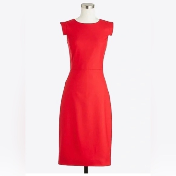 J. Crew | Dresses | Jcrew Factory Red Wool Sheath Dress | Poshmark